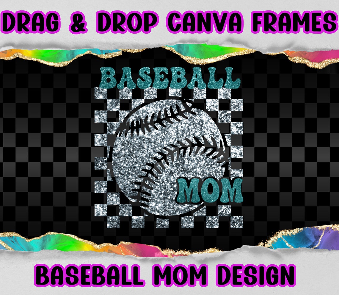Baseball Mom Canva Frame Templete, Editable Drag and Drop Templete ...
