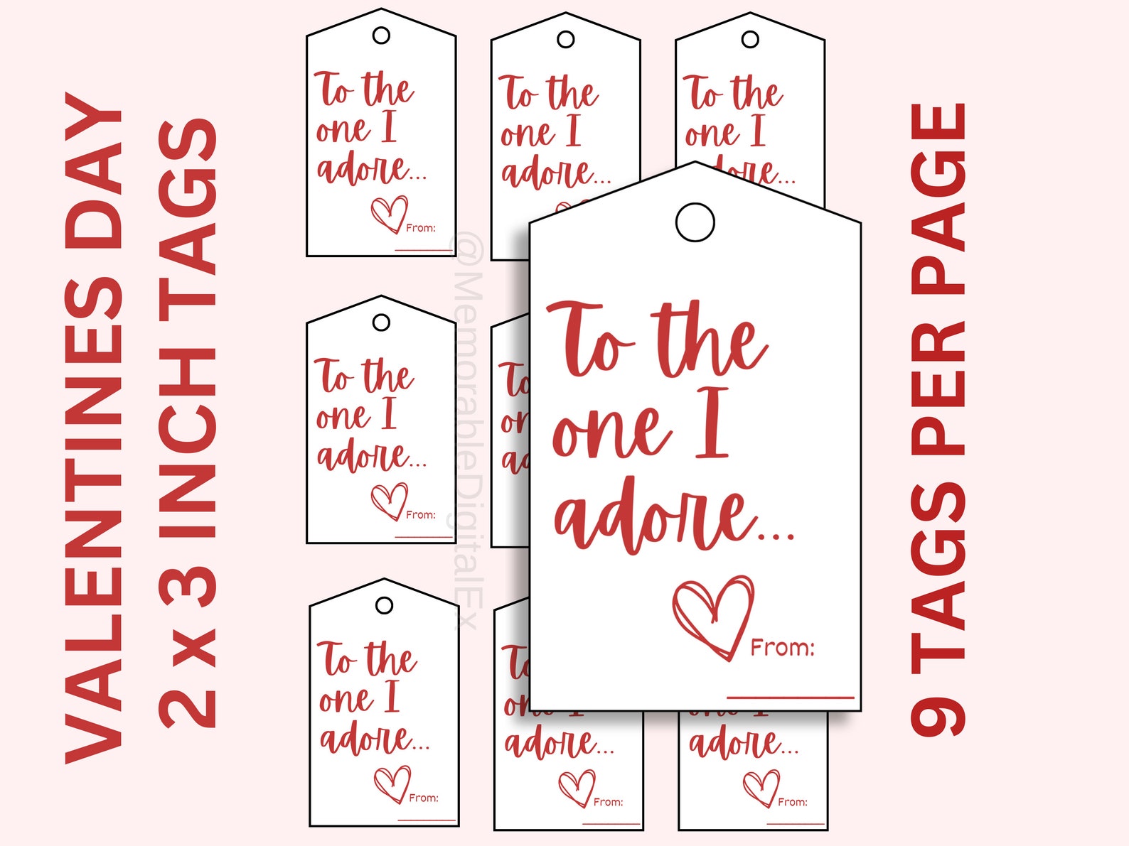 Printable Valentines Day Gift Tag, Valentines Day Hang Tag, Instant ...