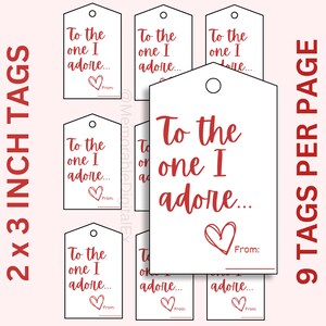 Printable Valentines Day Gift Tag, Valentines Day Hang Tag, Instant ...