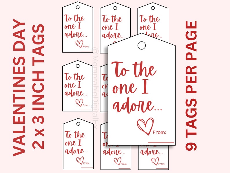 Printable Valentines Day Gift Tag, Valentines Day Hang Tag, Instant ...