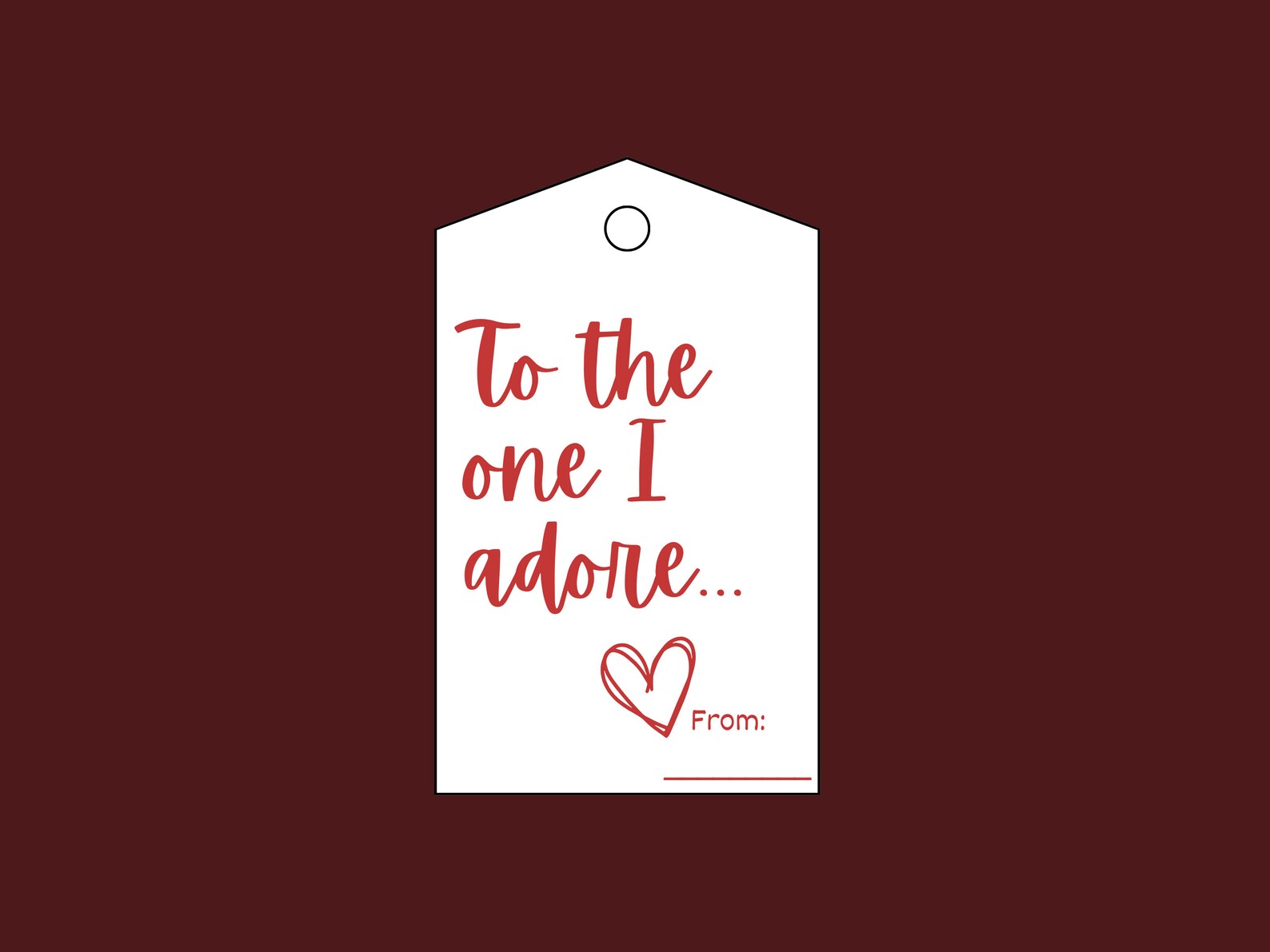 Printable Valentines Day Gift Tag, Valentines Day Hang Tag, Instant ...