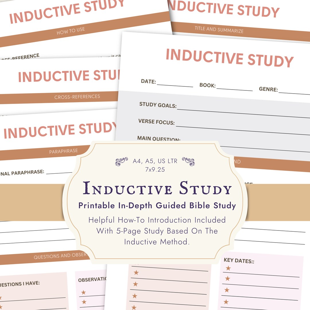 Inductive Bible Study Printable Journal With How to Guide - Etsy