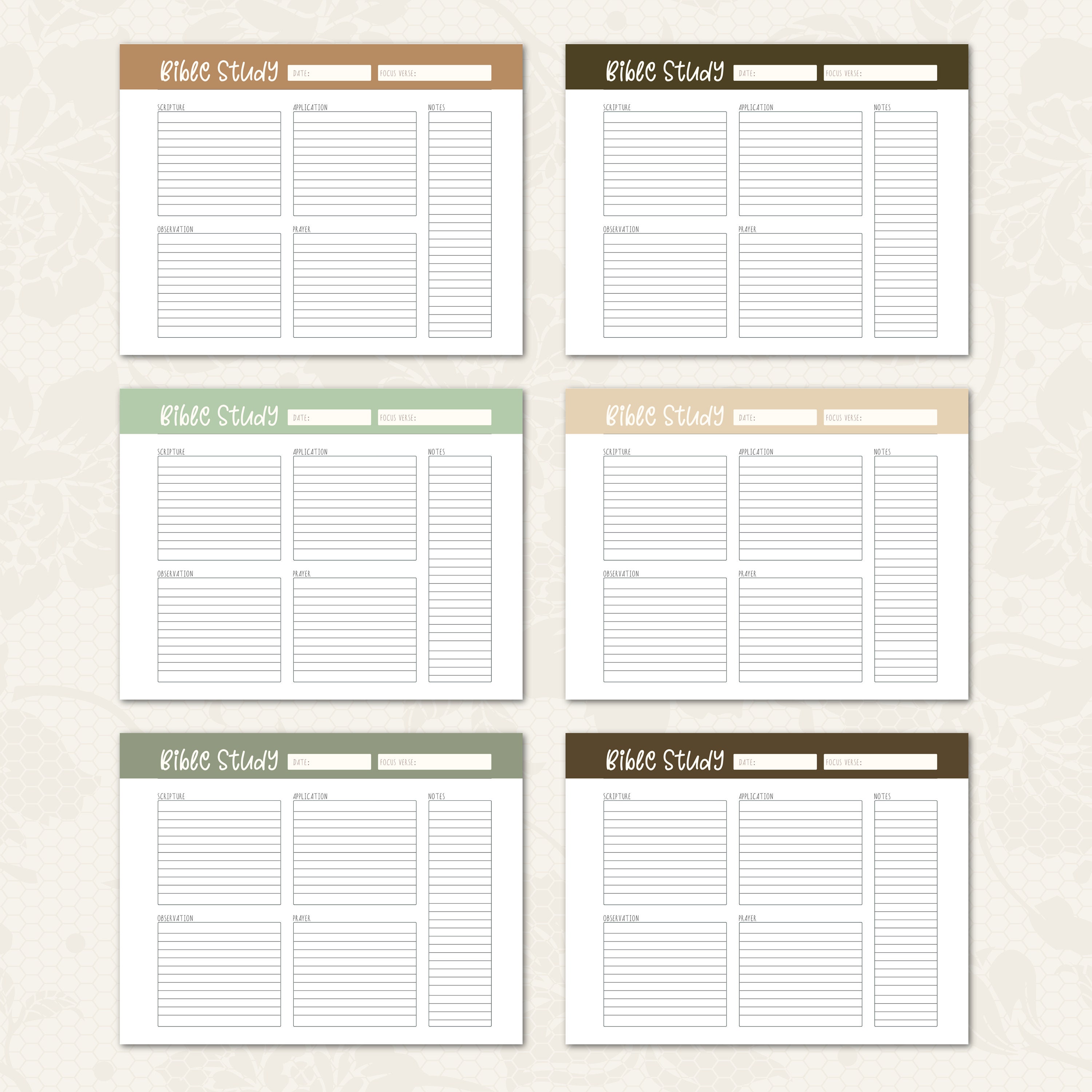 Personal Bible Study Printable Template for Daily Devotional - Etsy