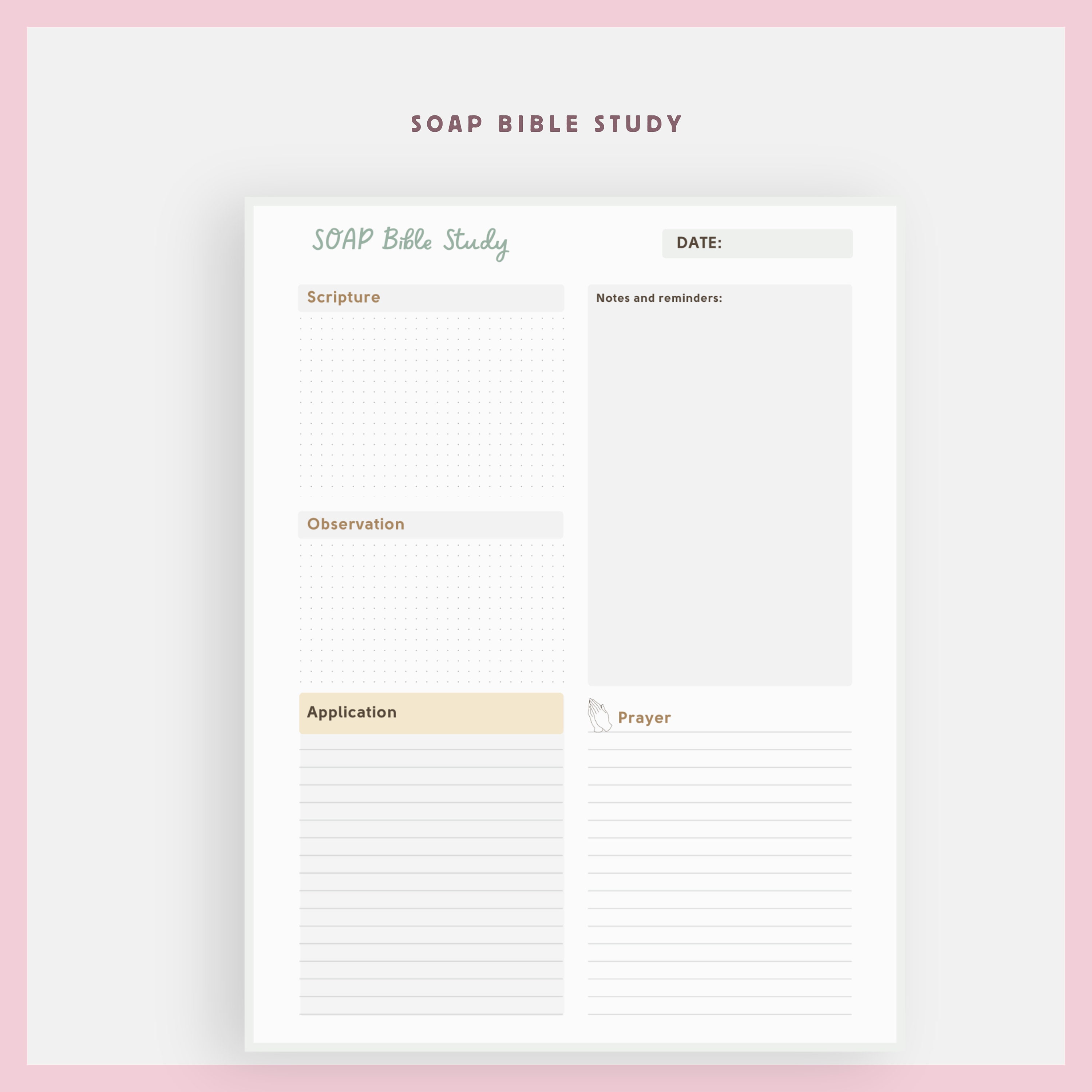 Printable Bible Study Journal Pages With SOAP Bible Study - Etsy