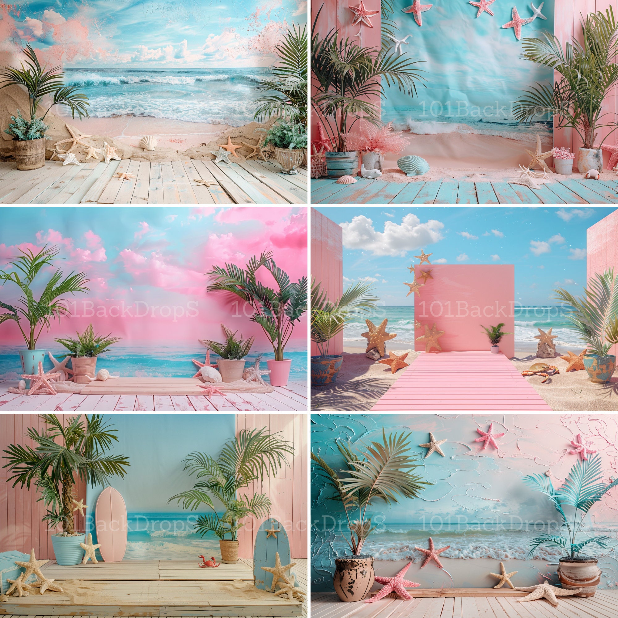 Summer Digital Backdrop for Kids, Child Photography, Surf Backdrop ...