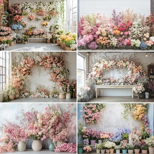 Bundle of 50 Springtime Whimsy Digital Backdrops, Easter Photo Props ...