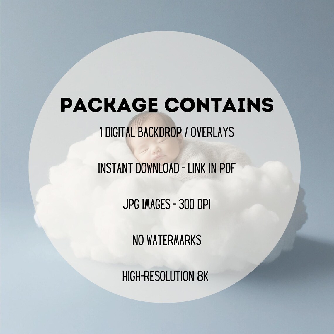 Cloud Cradle Newborn Backdrop – 8K High-quality Baby Photography ...