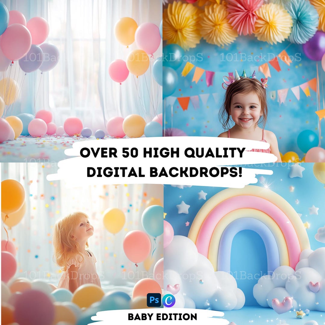 Over 50 Magical Rainbow Christmas & Baby Birthday Backdrops – 8K Ultra ...