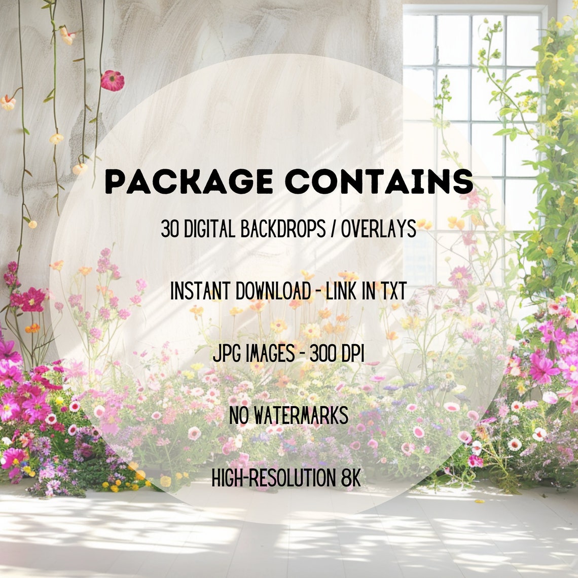 Bundle of 30 Springtime Whimsy Digital Backdrops, Easter Photo Props ...