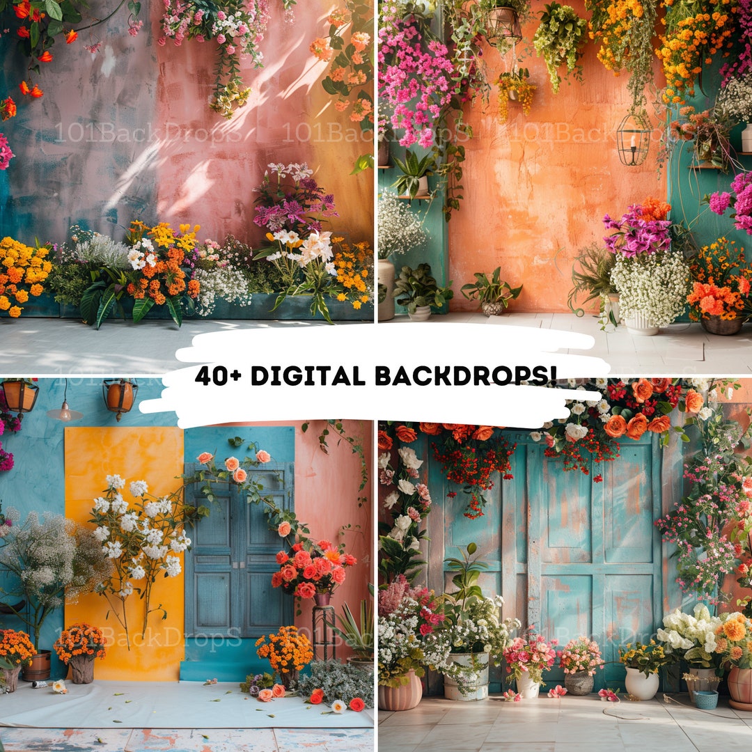 Enchanted Garden - Magical Summer Flower Backdrops Bundle for Maternity ...