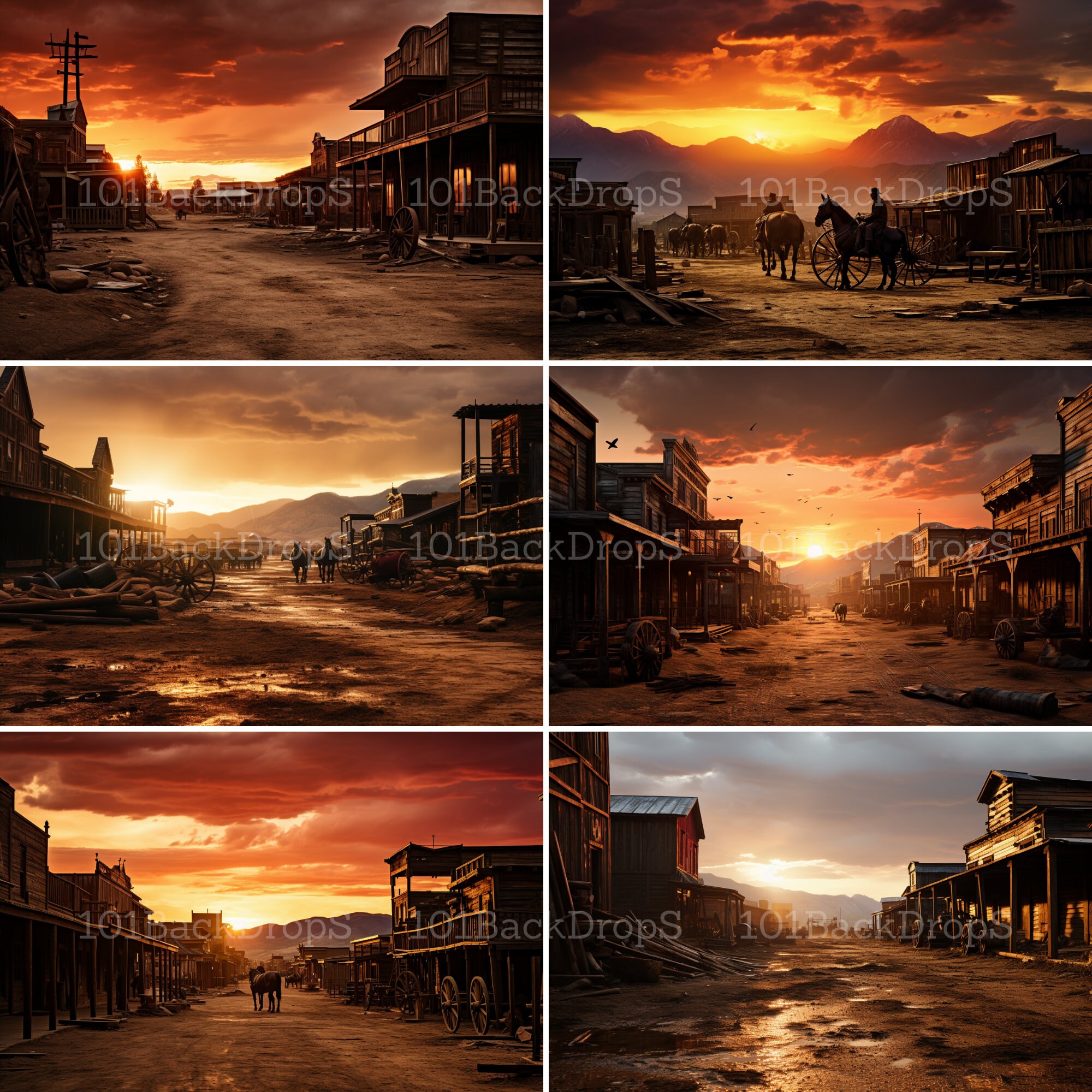 Wild West Digital Backdrop Collection - 28 Studio Files for Download ...