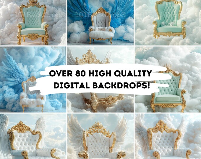 20 Photo Backdrop Set, Realistic Clouds Digital Background Fine Art ...