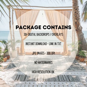 30+ Digital Backgrounds of the Boho Beach, BEACH Backdrop, Sand,sea ...
