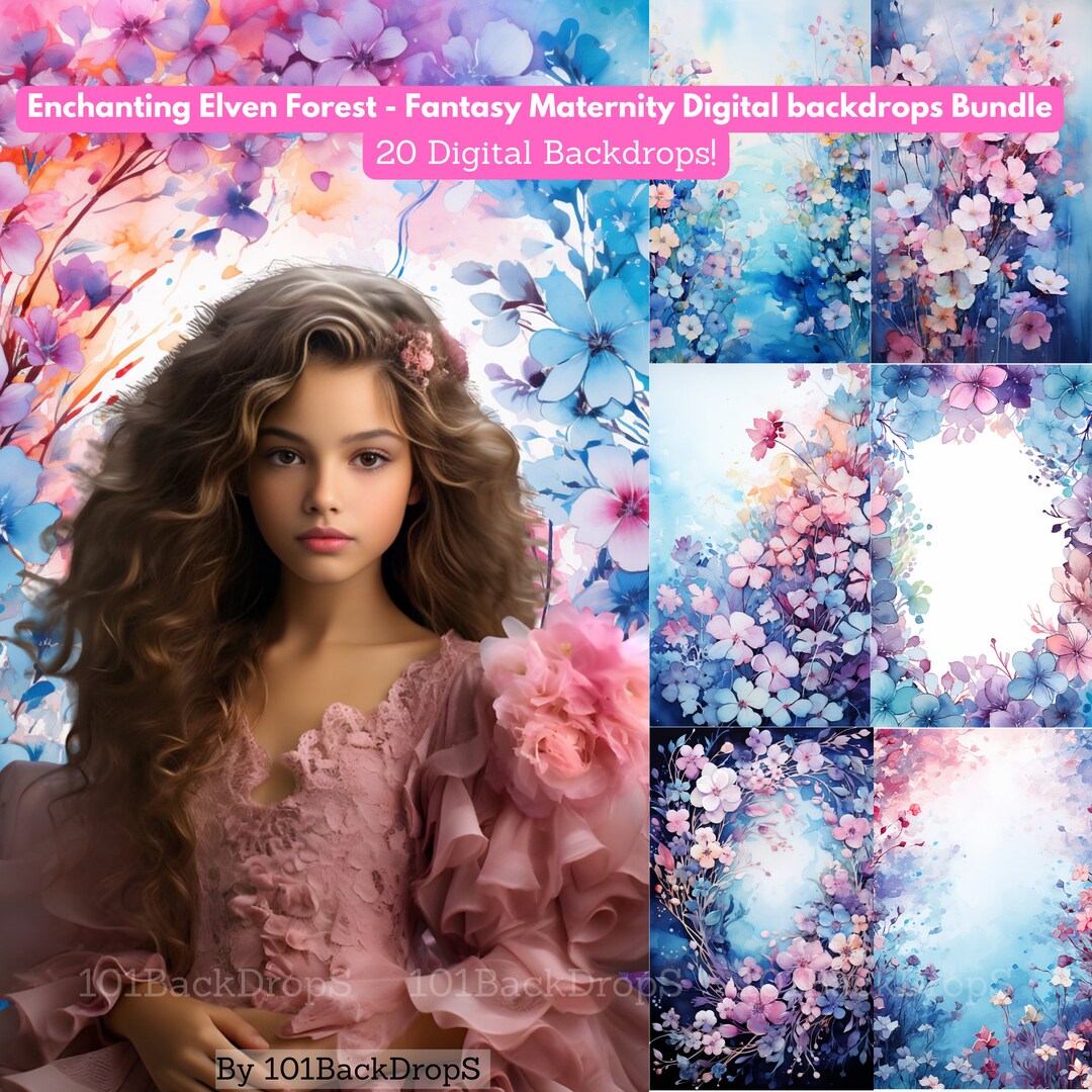 Sweet Lilac Floral Fine Art Digital Backdrops Maternity Backdrop ...