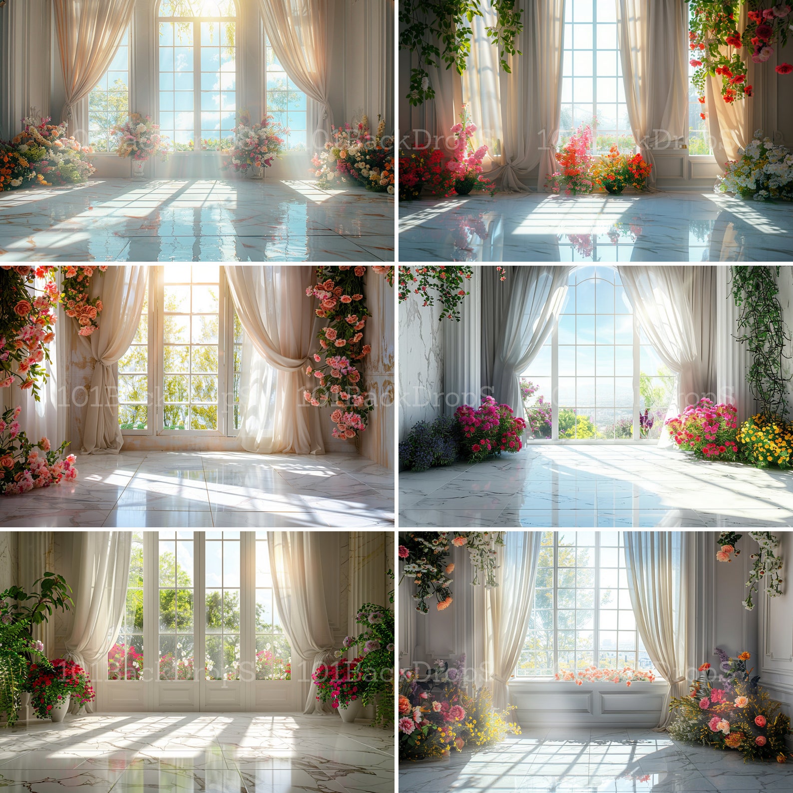Bundle of 50+ Backlit Florals Digital Backdrops, Maternity Backdrops ...