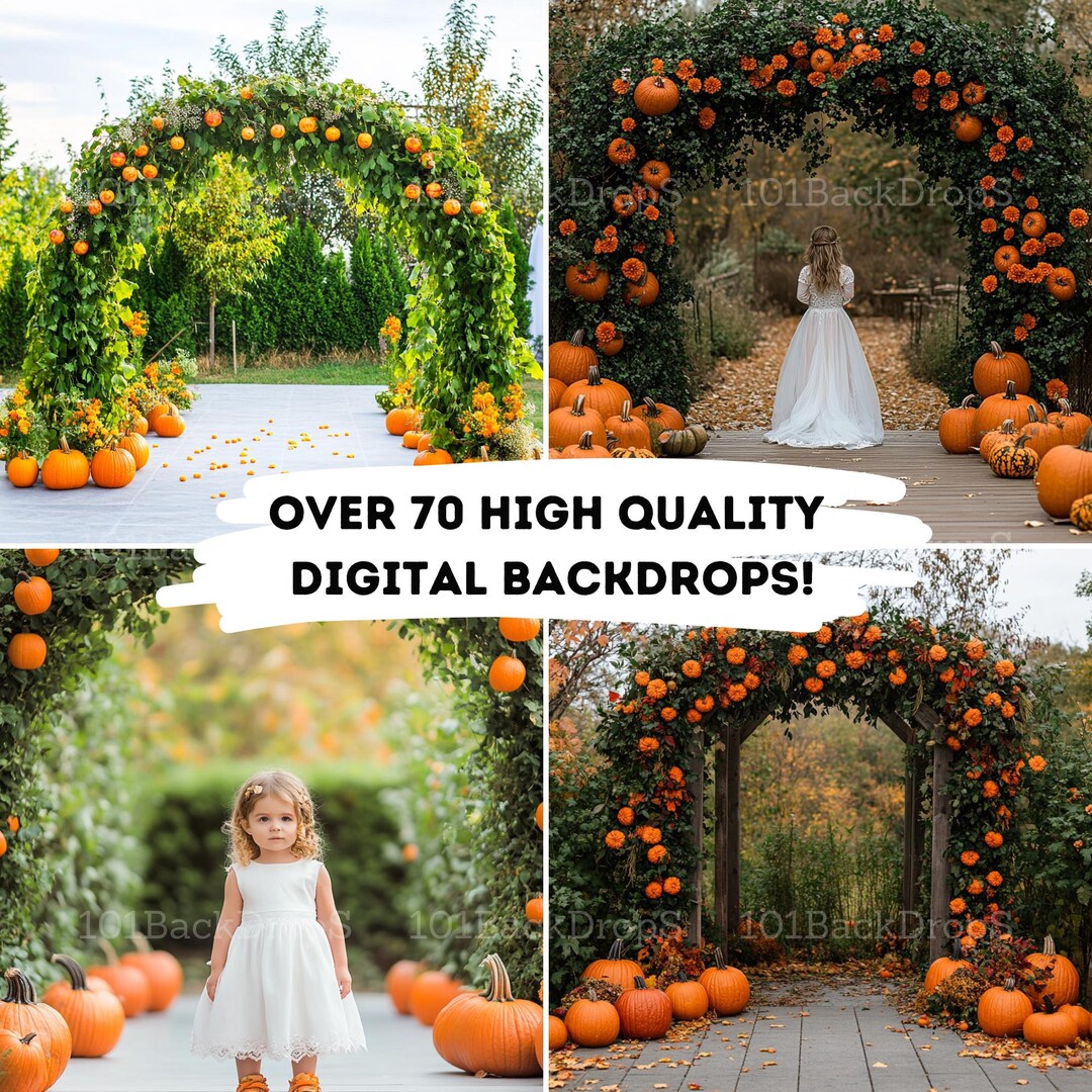Magical Fall Wedding Backdrops Bundle – 70+ Autumn Scenes With Pumpkin ...