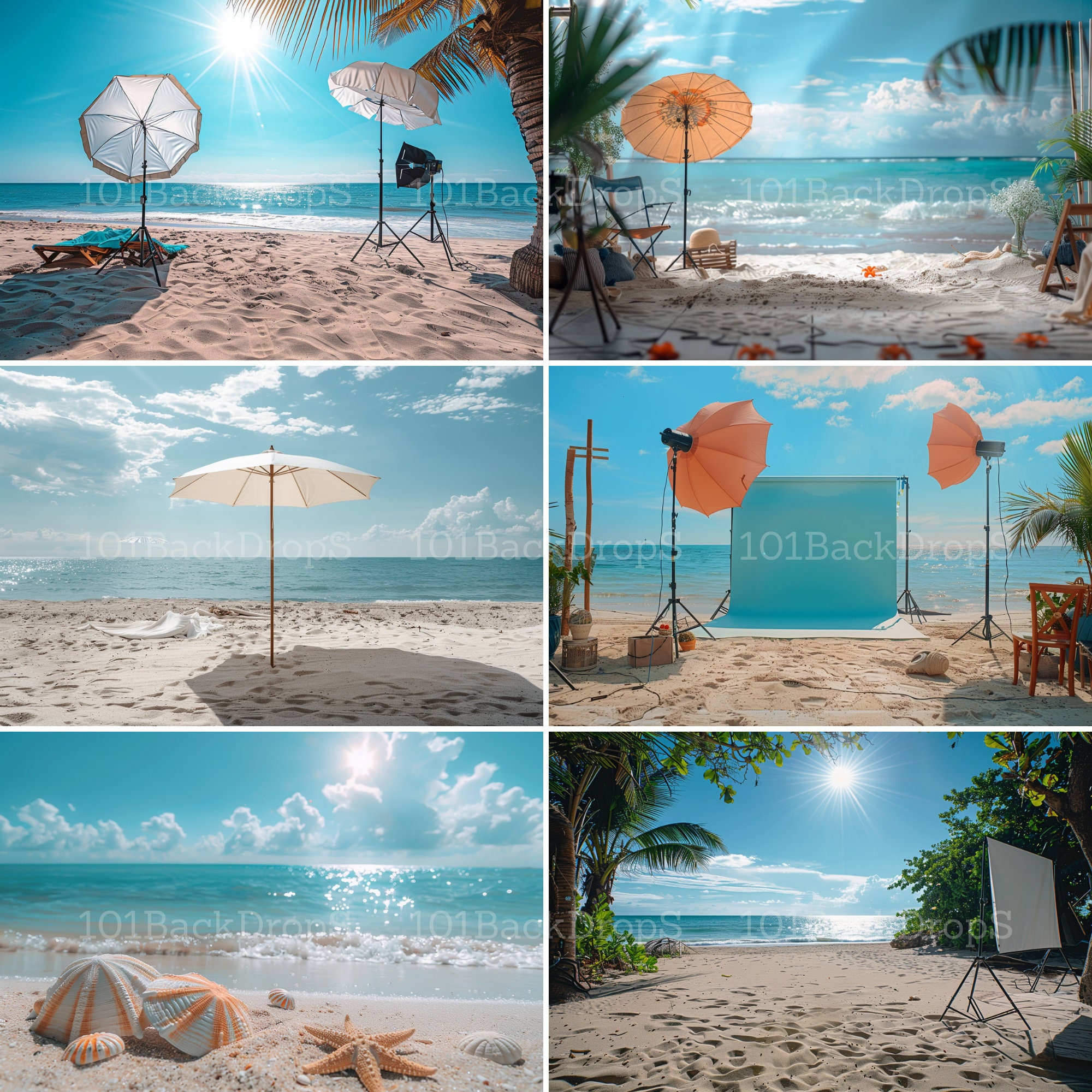 30 Beach Sit Digital Backdrops for Photography Composite Photos 8k High ...