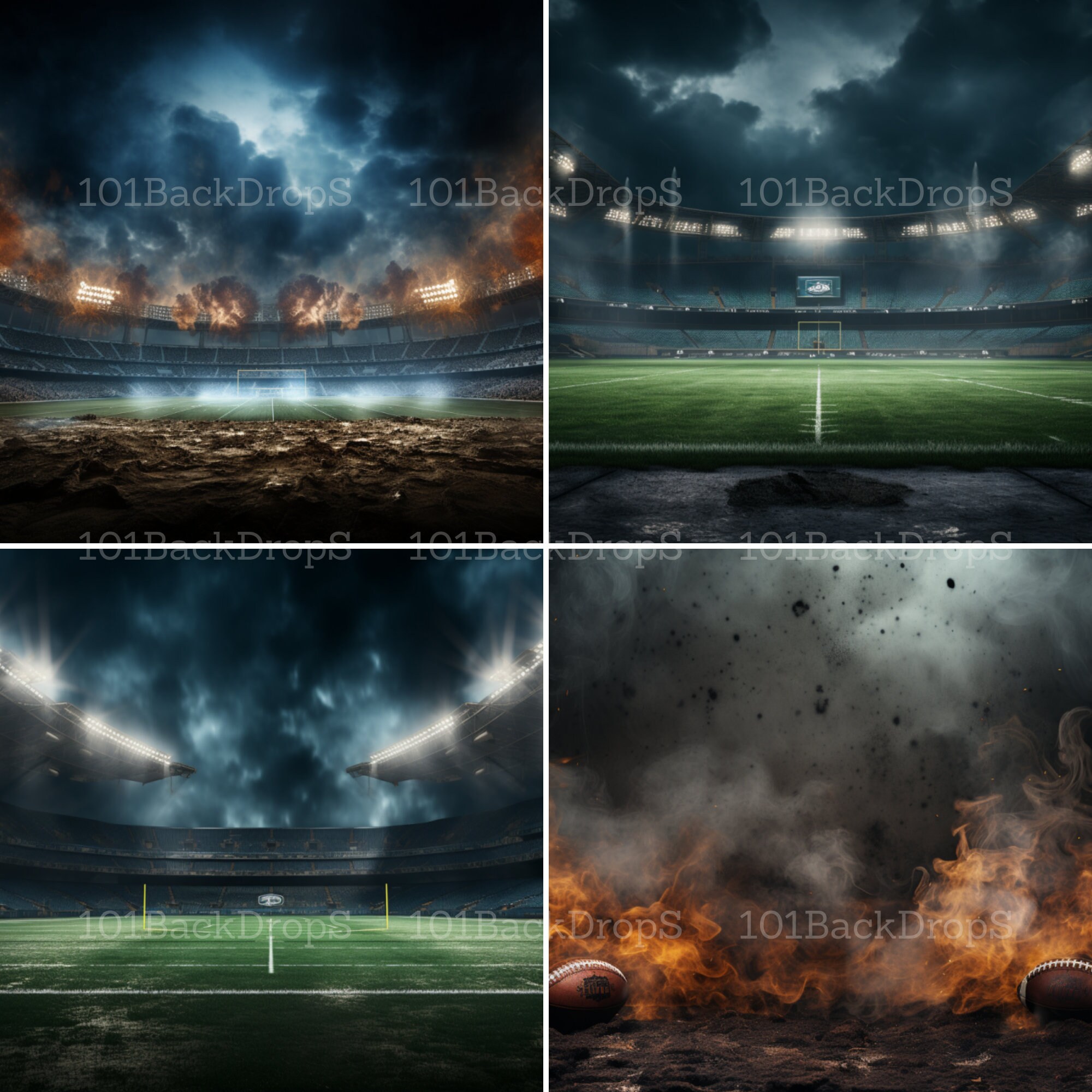 Football Professional Backdrop Photography LIGHTNING FOOTBALL Backdrops ...