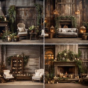 Bundle of 24 Captivating Farmhouse Backdrops - Rustic Magic for Family ...