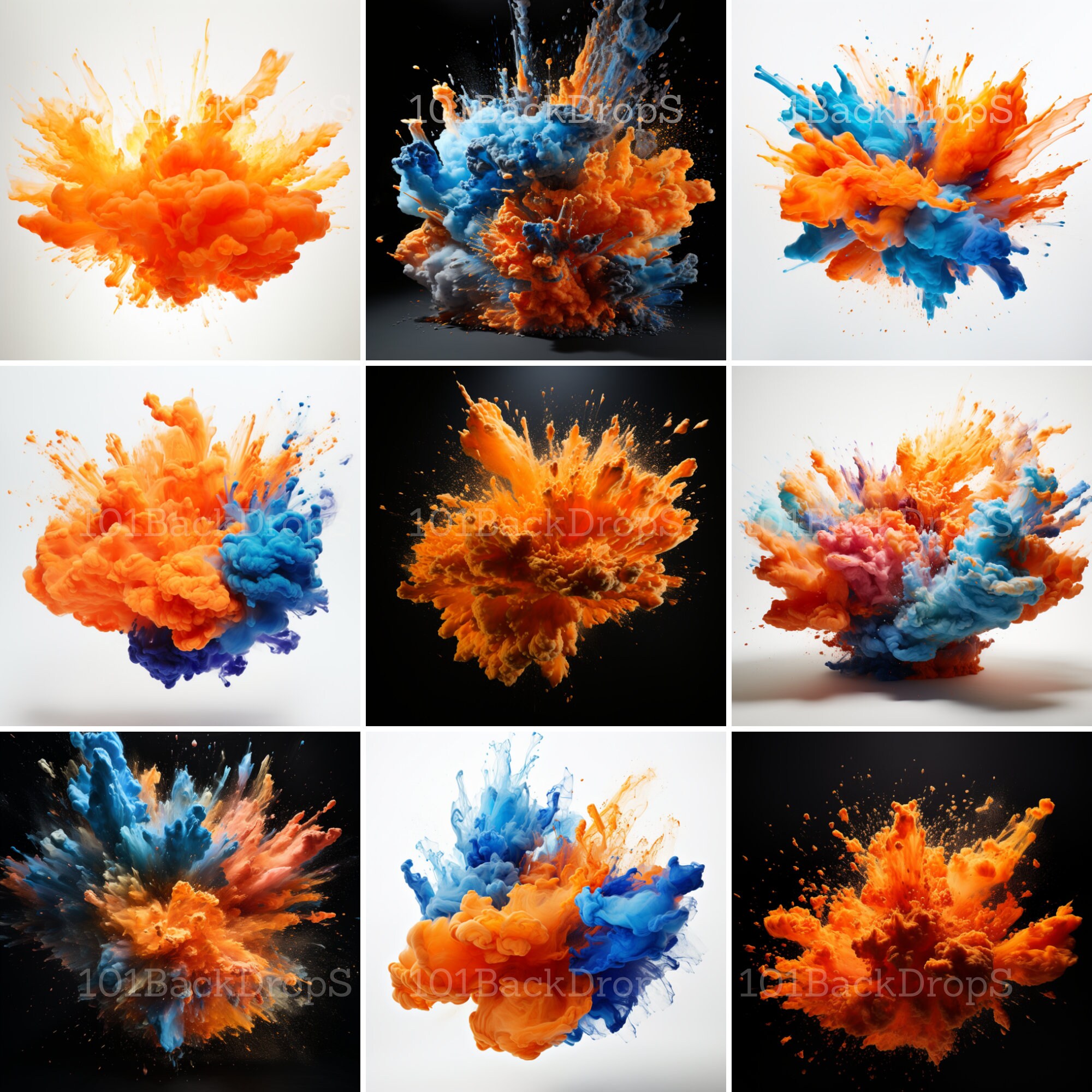 70 Color Explosion Digital Backdrops: School Color Photography ...