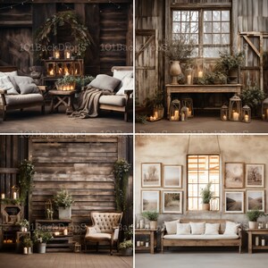Bundle of 24 Captivating Farmhouse Backdrops - Rustic Magic for Family ...