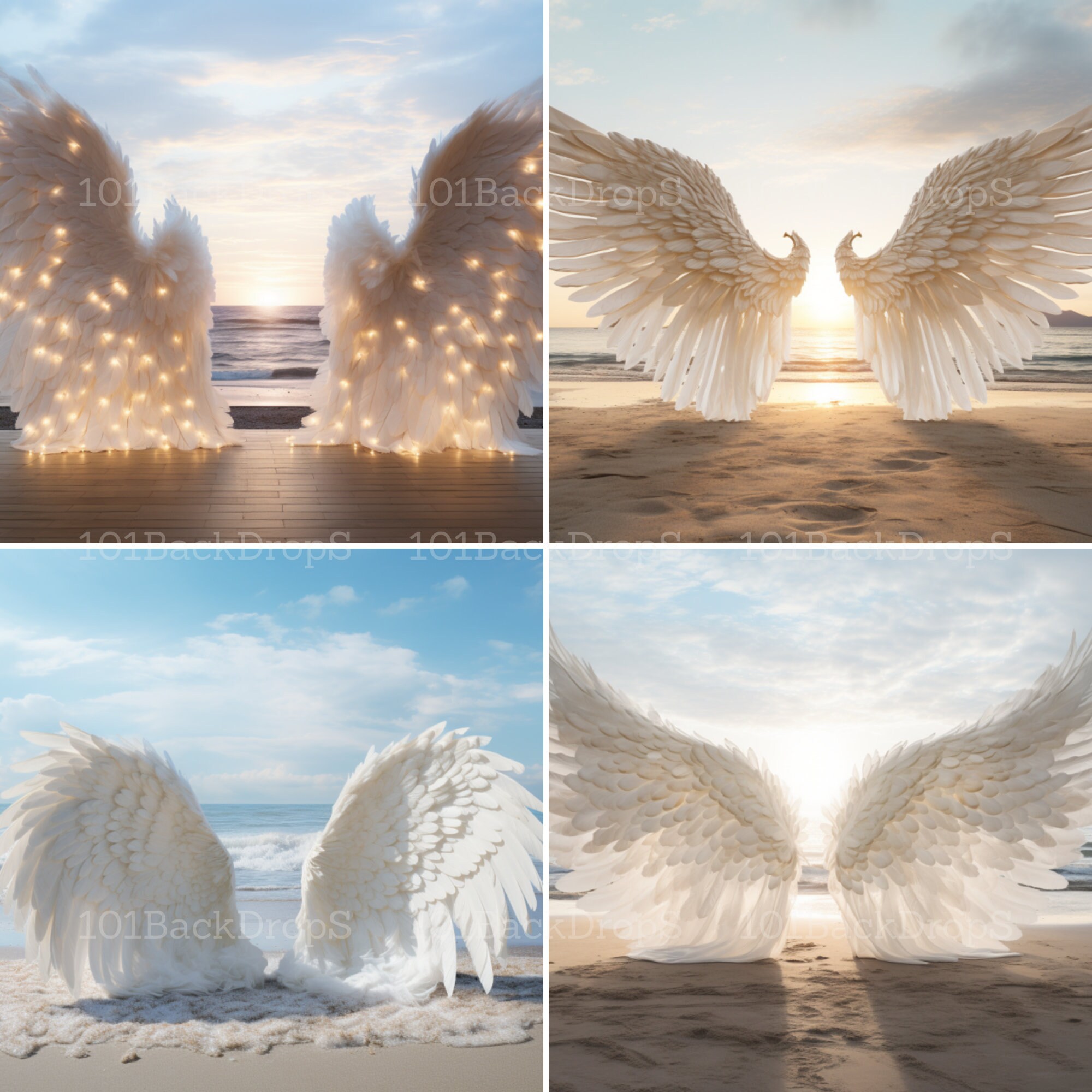 24 X Digital Backdrops, Angel Wings Digital Backgrounds, Maternity ...