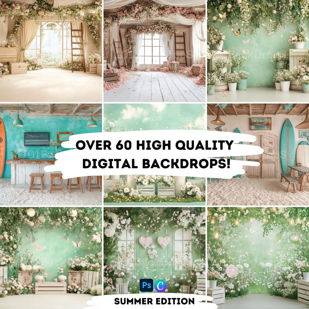 66 Beach Sit Digital Backdrops for Photography Composite Photos 8k High ...