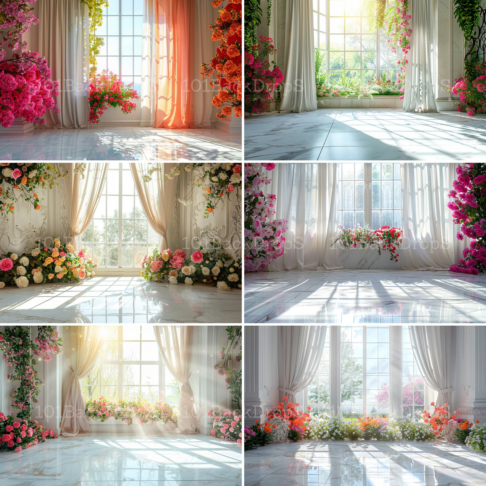 Bundle of 50+ Backlit Florals Digital Backdrops, Maternity Backdrops ...