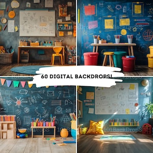 Back to School Backdrop Bundle - 60 High Resolution 8K Backgrounds ...