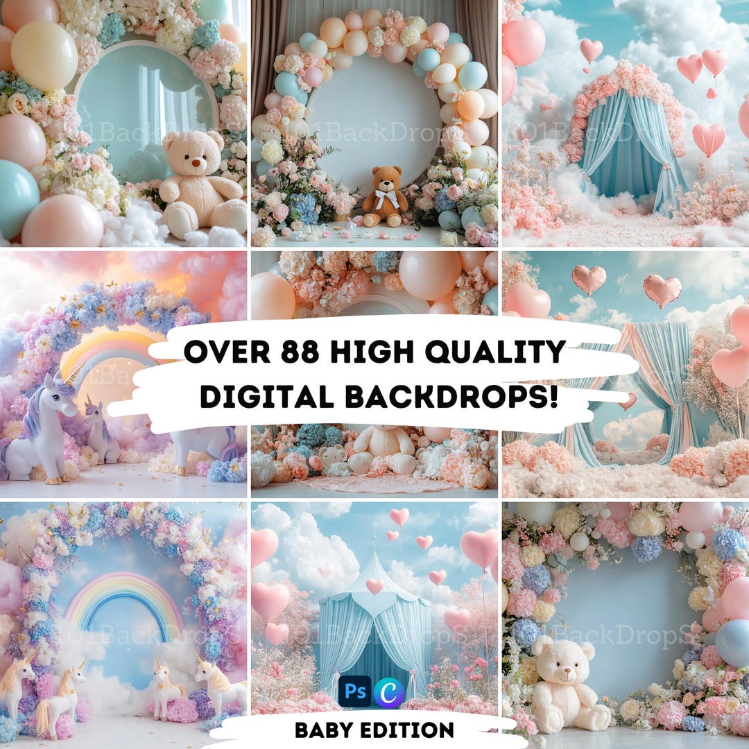 88+ Digital Cake Smash Backdrops for Birthday Photos | Kids Ages 1-10 ...