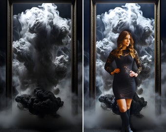 Digital Backdrops Mystery Smoke Room Door Digital Backgrounds Maternity ...