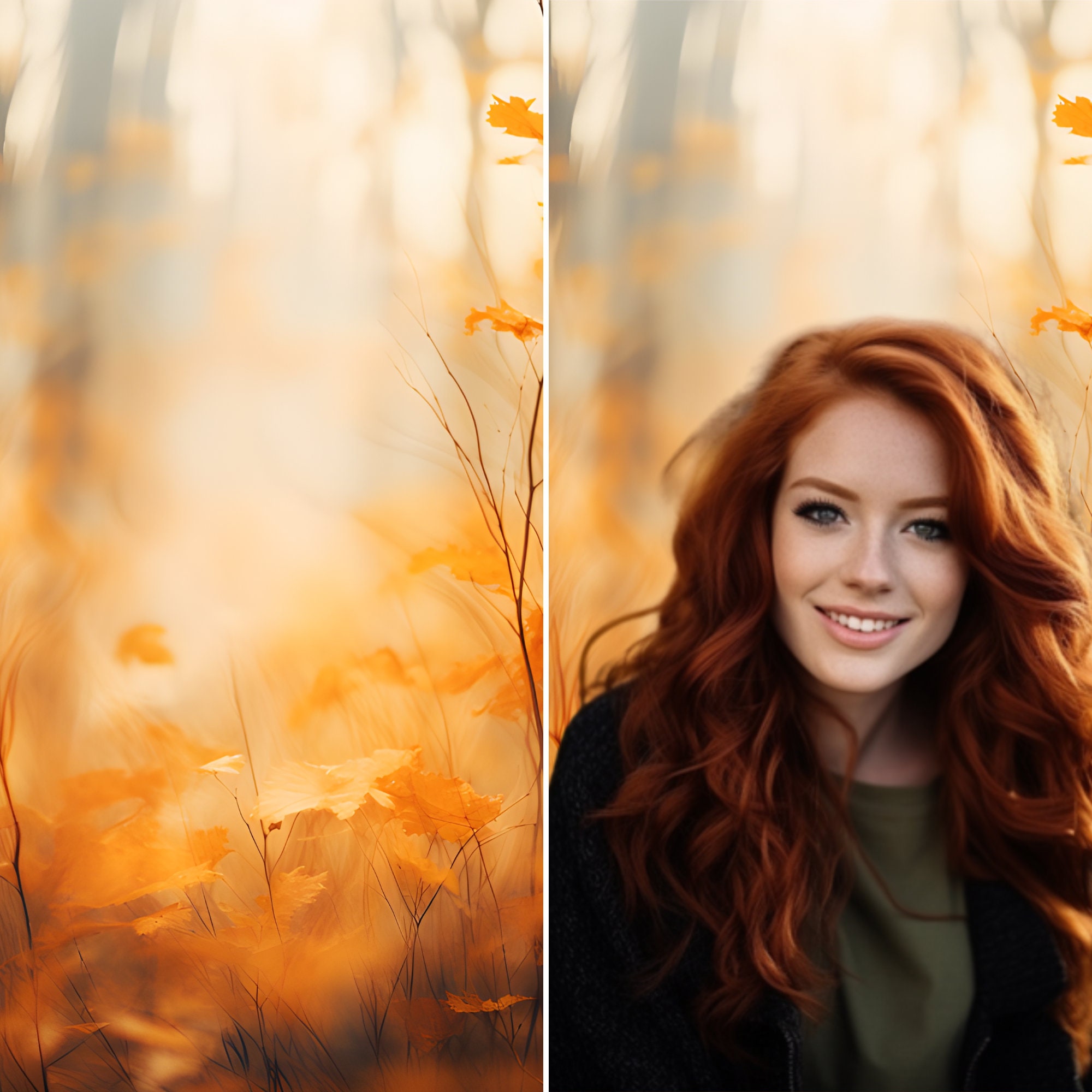 25 Autumn Nature Portrait Backdrops, Digital Fall Photo Editing ...
