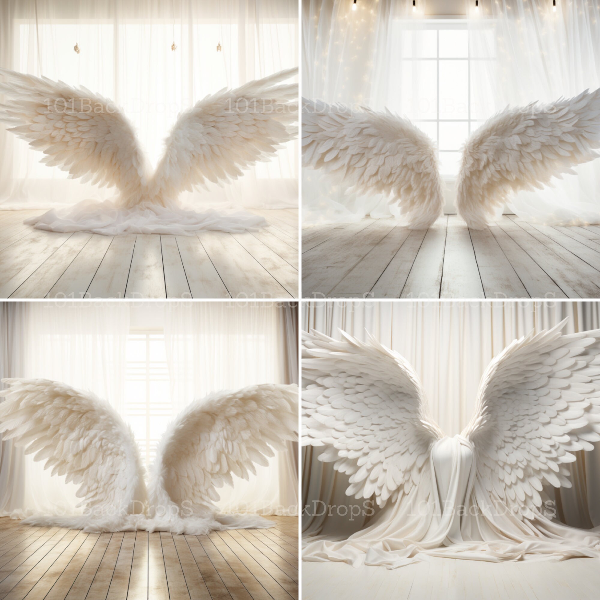 12 X Digital Backdrops Angel Wings Digital Backgrounds - Etsy