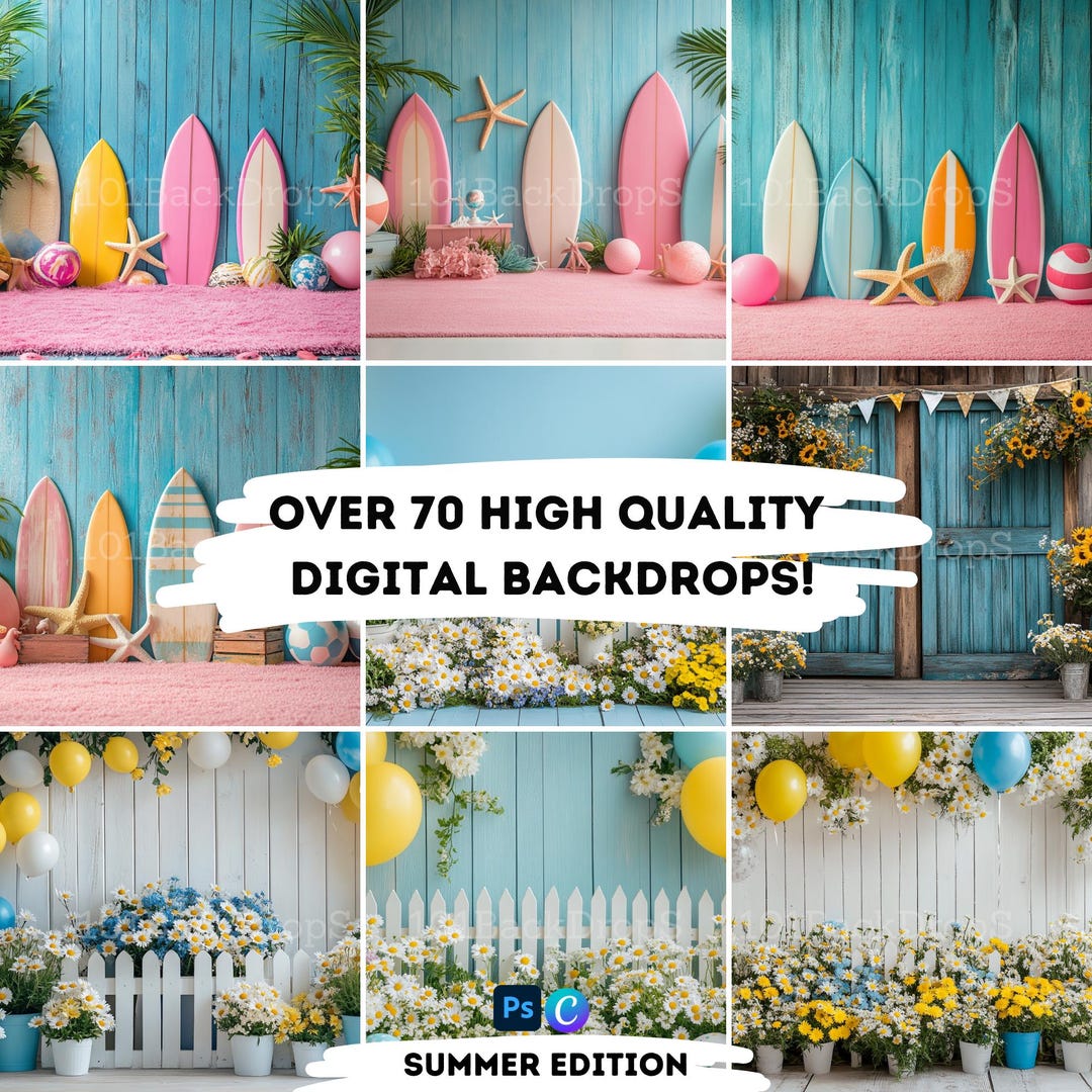 70 Beach Sit Digital Backdrops for Photography Composite Photos 8k High ...