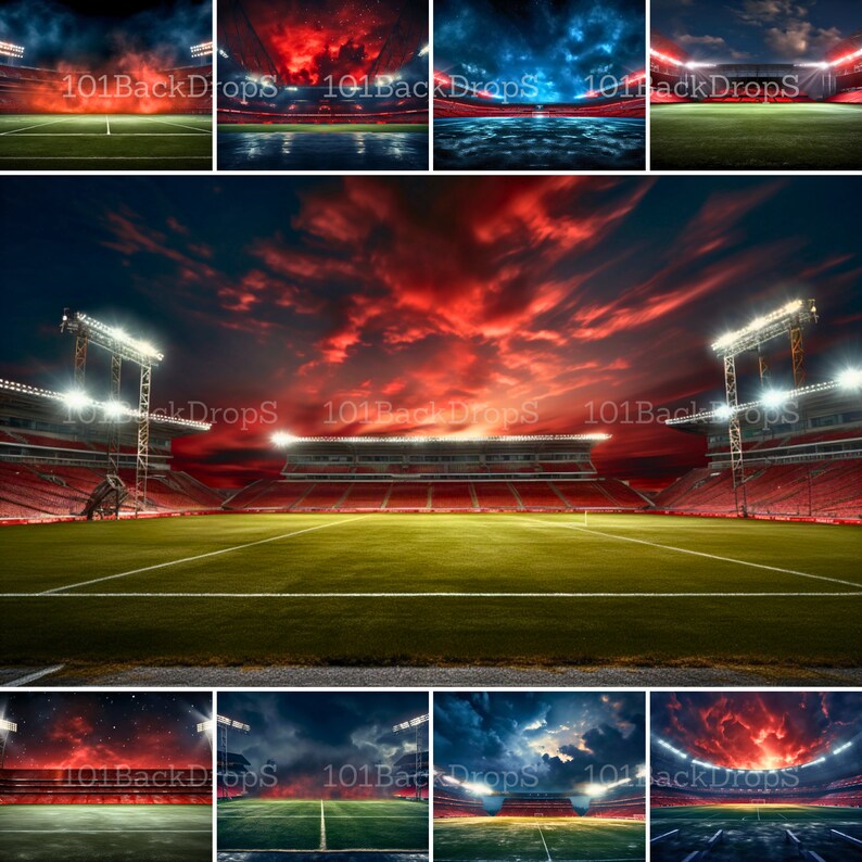 Football Professional Backdrop Red Edition Photography LIGHTNING ...