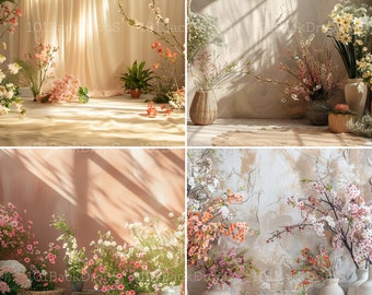 Bundle of 22 Springtime Whimsy Digital Backdrops, Easter Photo Props ...