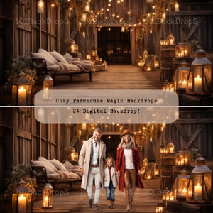 Bundle of 24 Captivating Farmhouse Backdrops - Rustic Magic for Family ...