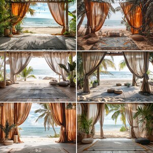 30+ Digital Backgrounds of the Boho Beach, BEACH Backdrop, Sand,sea ...