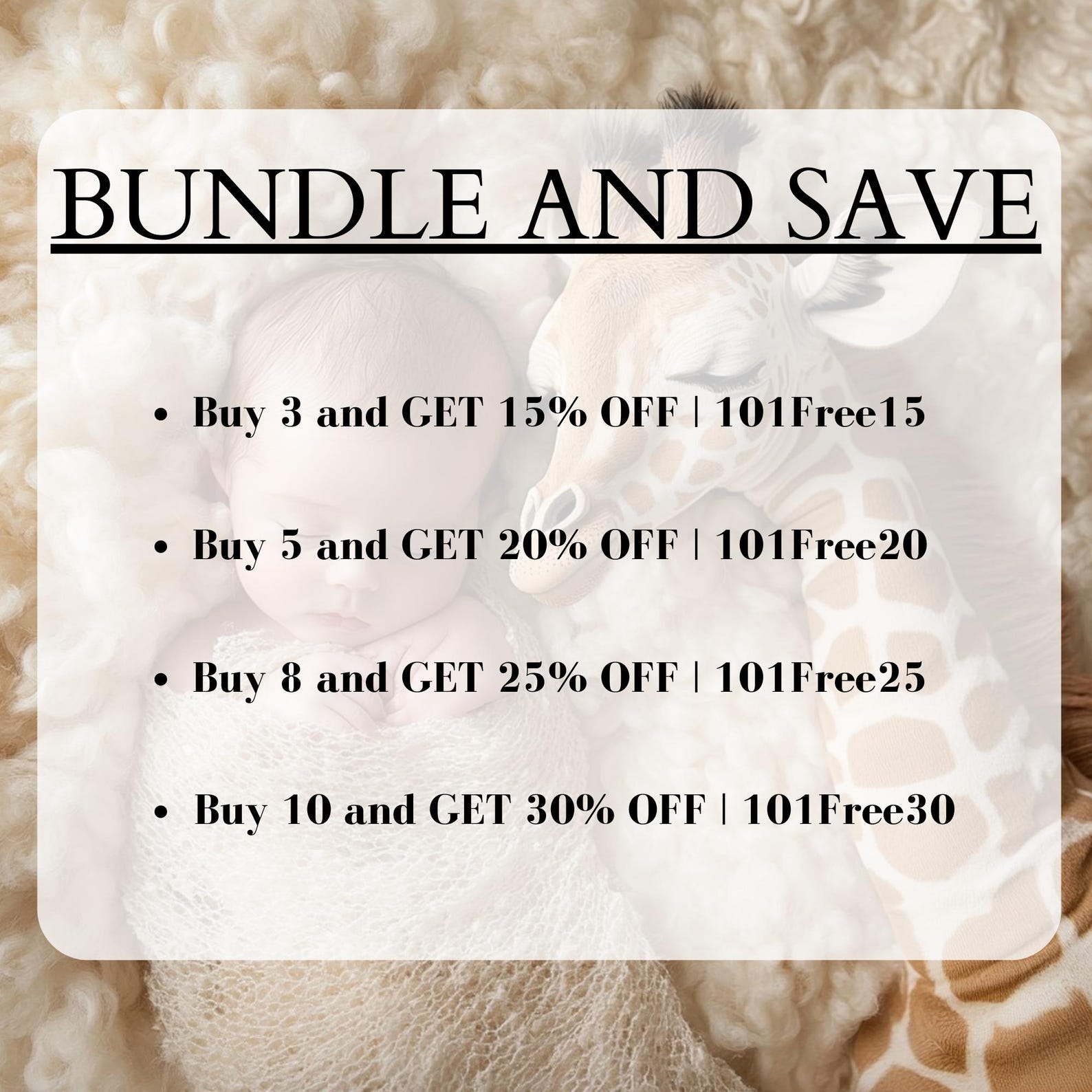 Giraffe Baby Cradle Newborn Backdrop - Digital Download - 8K High ...