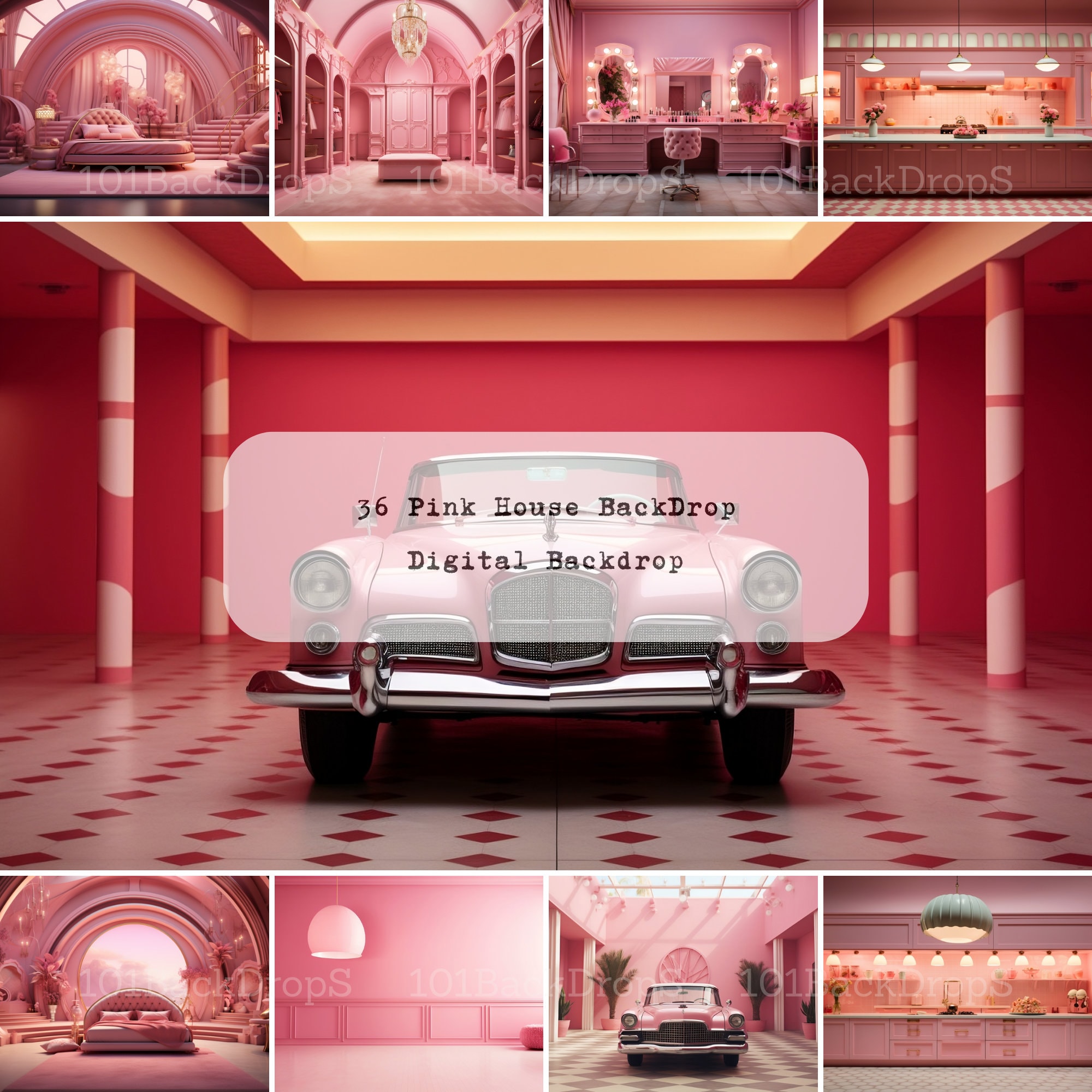 Mega Bundle of Doll Backdrops, Pink Digital Backdrops for Doll ...