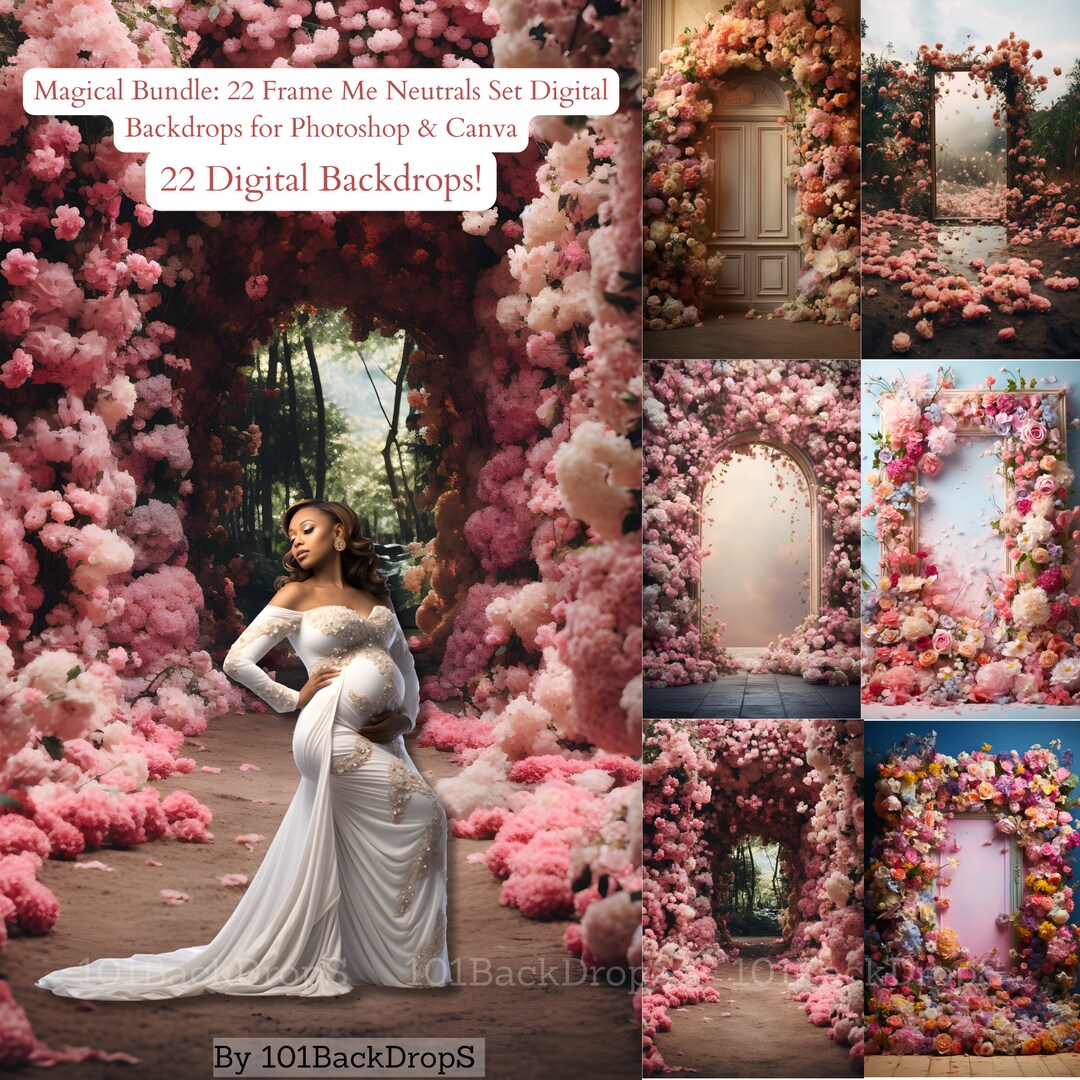 Magical Bundle: 22 Frame Me Neutrals Set Digital Backdrops for ...