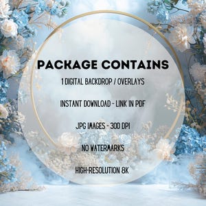 Maternity Digital Backdrop Floral Maternity Backdrop Blue Digital ...