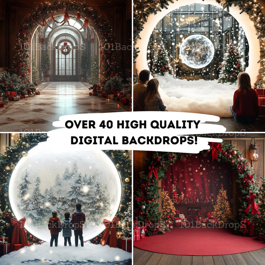 Magical Christmas Globe Backdrop Bundle - Over 40 Professional High ...