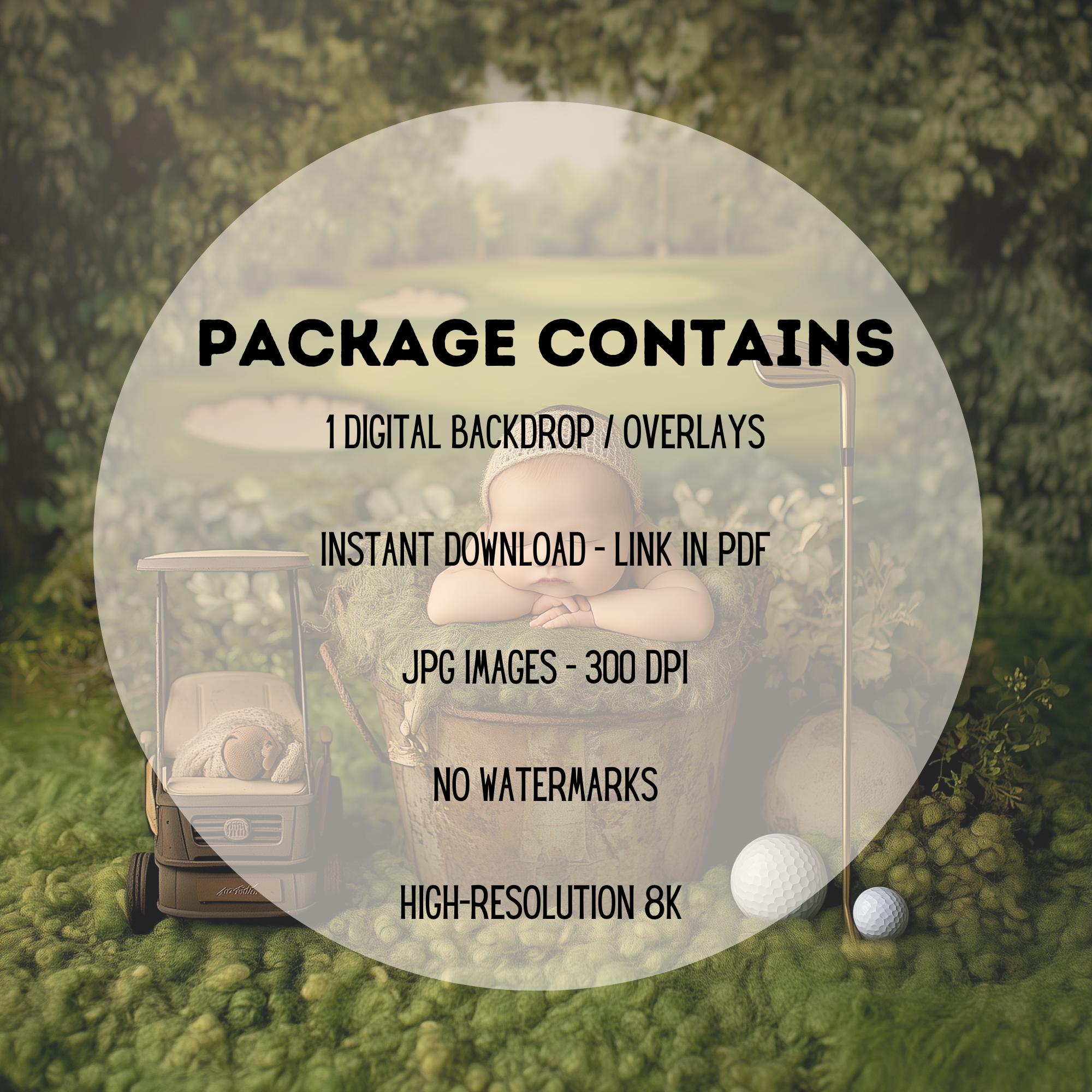 Golf Field Baby Cradle Backdrop - Newborn Photography Prop - 8K High ...