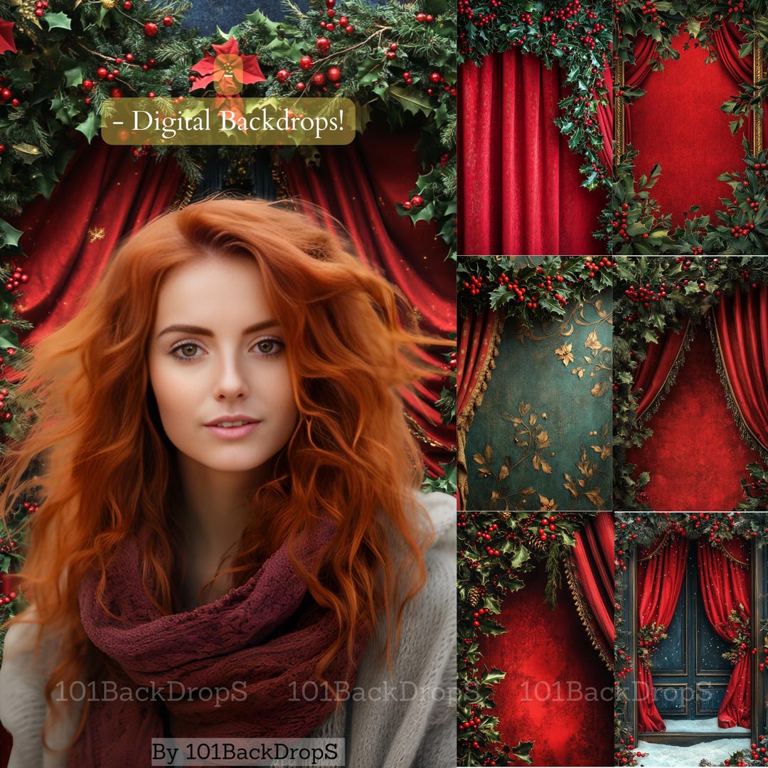 20 High-resolution Christmas Backdrops Portrait Photography 300 DPI ...