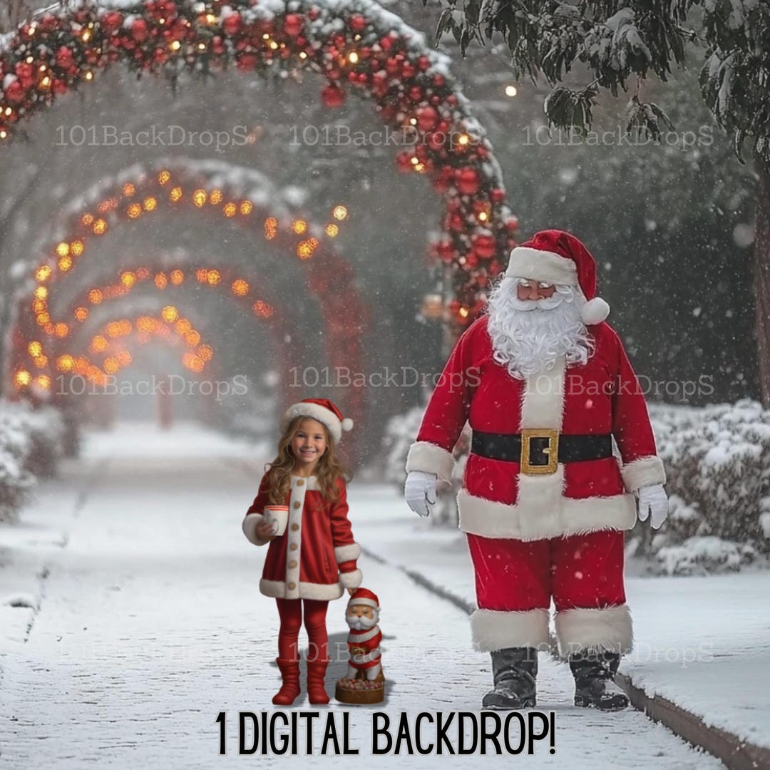 Santa’s Enchanted Winter Forest Digital Background - Magical Holiday ...