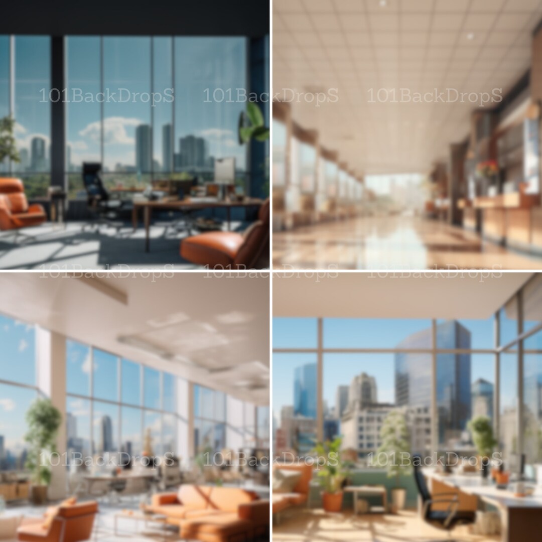 Soft Focus Modern Office Digital Backdrops, Blurred Professional ...