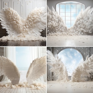 24 X Digital Backdrops, Angel Wings Digital Backgrounds, Maternity ...