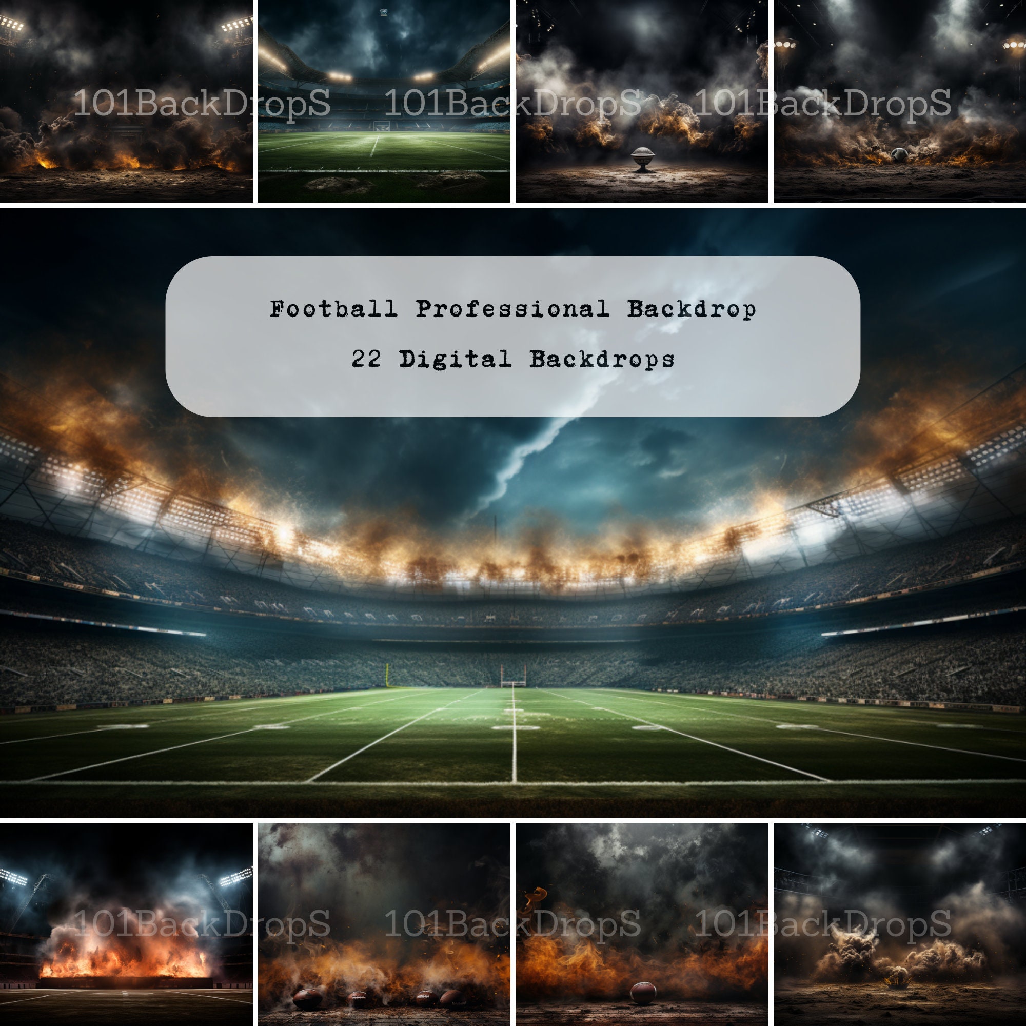 Football Professional Backdrop Photography LIGHTNING FOOTBALL Backdrops ...