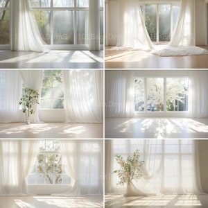 Digital Backdrops: 32x Breathtaking White Dreamy Sheer Curtain ...